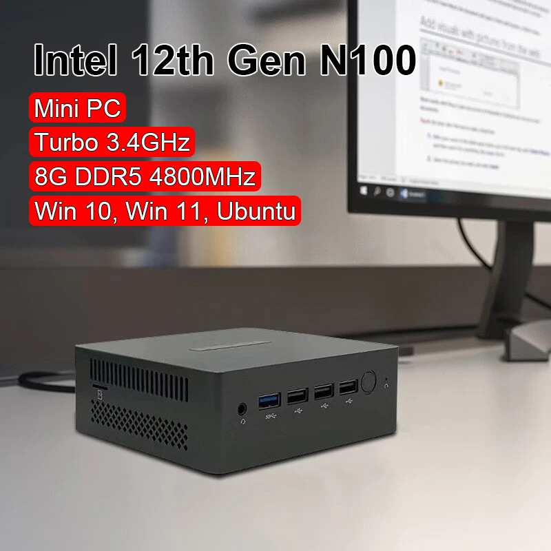 SZYIYUN-Mini-PC-Intel-12th-Gen-N100-LPDDR5-8GB-RAM-Pocket-Desktop-Host ...