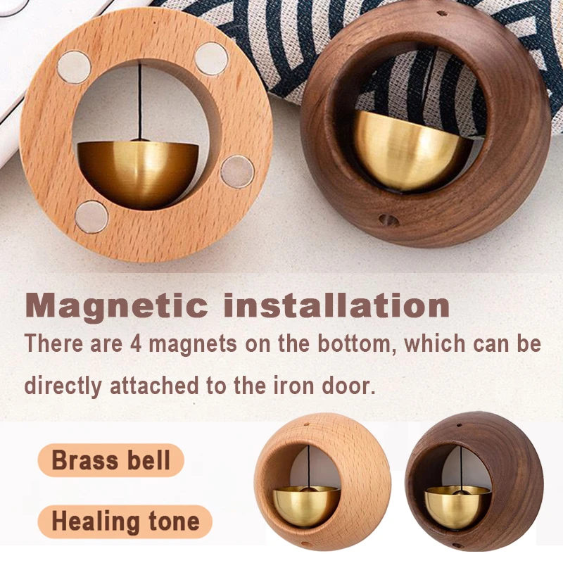 Round-Egg-Type-Magnetic-Wooden-Doorbell-Wind-Chimes-Wireless-Entrance ...