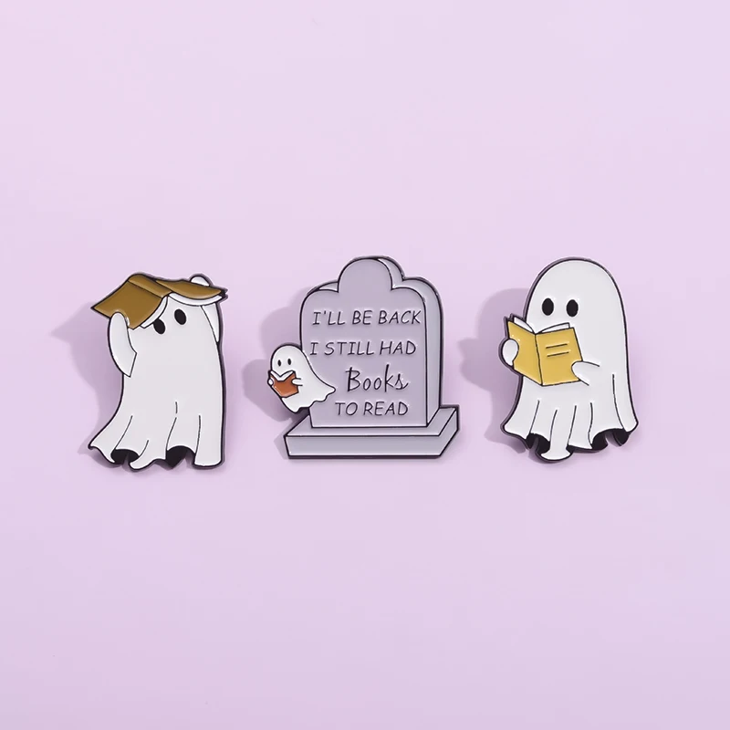 I-ll-Be-Back-I-Still-Had-Books-To-Read-Boo-Enamel-Pins-Funny-Cute ...