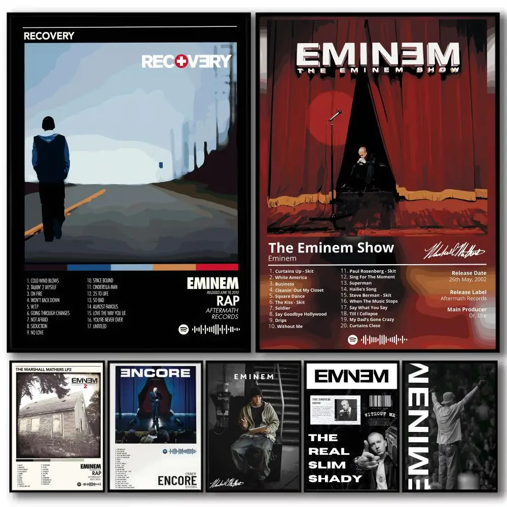 Pop Rapper E_Eminem Album Linnen Canvas Poster Wall Art Prints voor ...