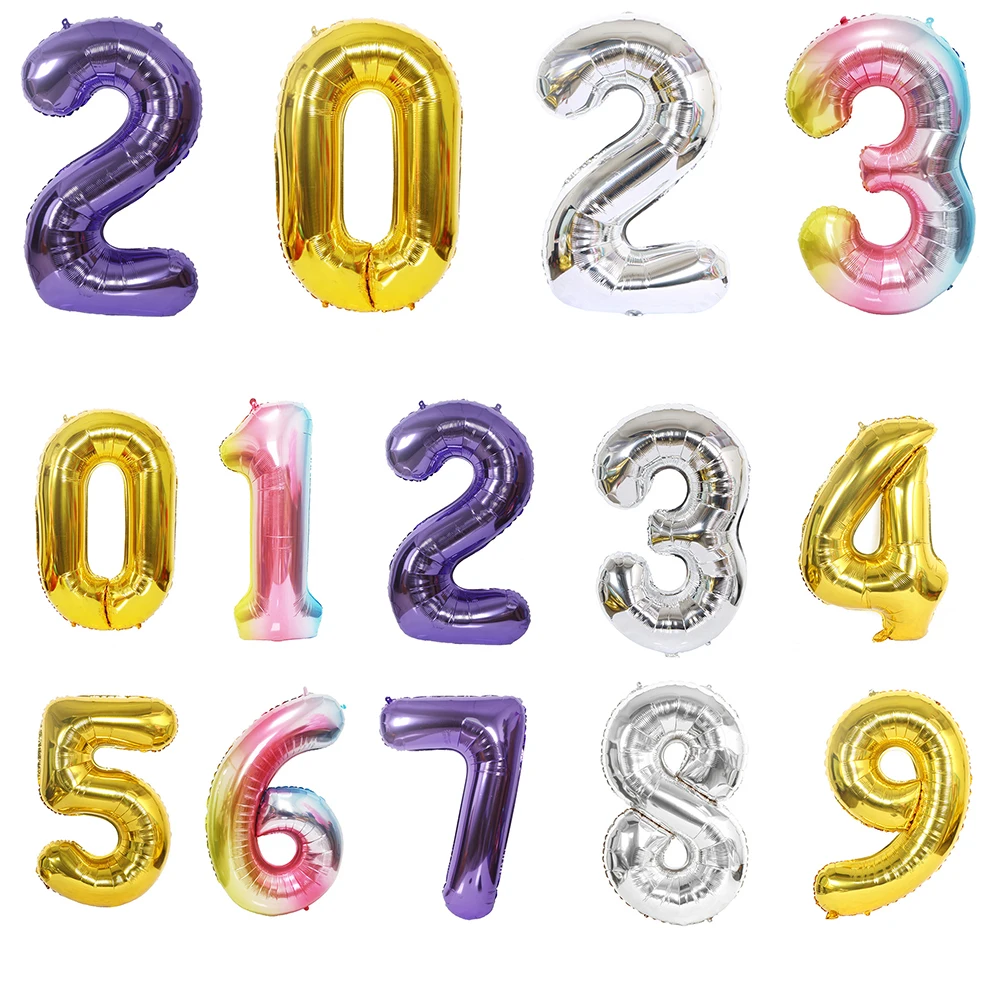 40 Inch Gold Foil Number Balloons 2023 New Year Party Decorations ...