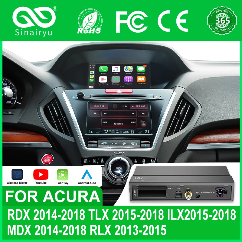Car Ai Box Wireless Apple Carplay Android Auto For Acura YD3 MDX RDX TLX ILX RLX Honda Odyssey ...
