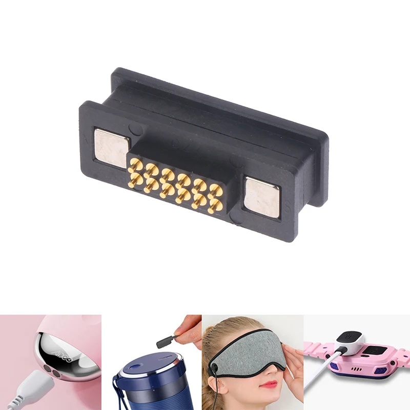 1Set-2A-Waterproof-Magnetic-Pogo-Pin-Connector-12Pin-Male-Female-Spring ...