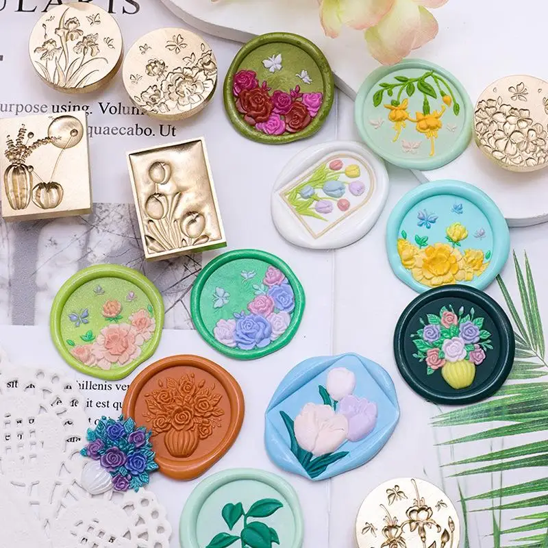 Wax-Sealing-Stamp-Head-Plant-Series-Exquisite-Sealing-Stamp-Rust ...