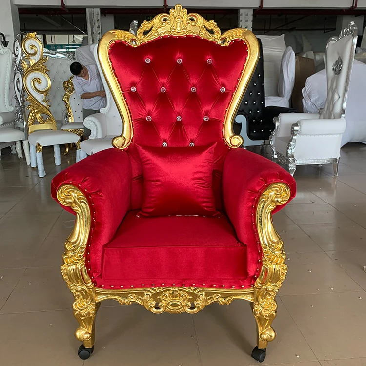 New Antique Red Queen Throne Chair King Furniture For Weddings ...