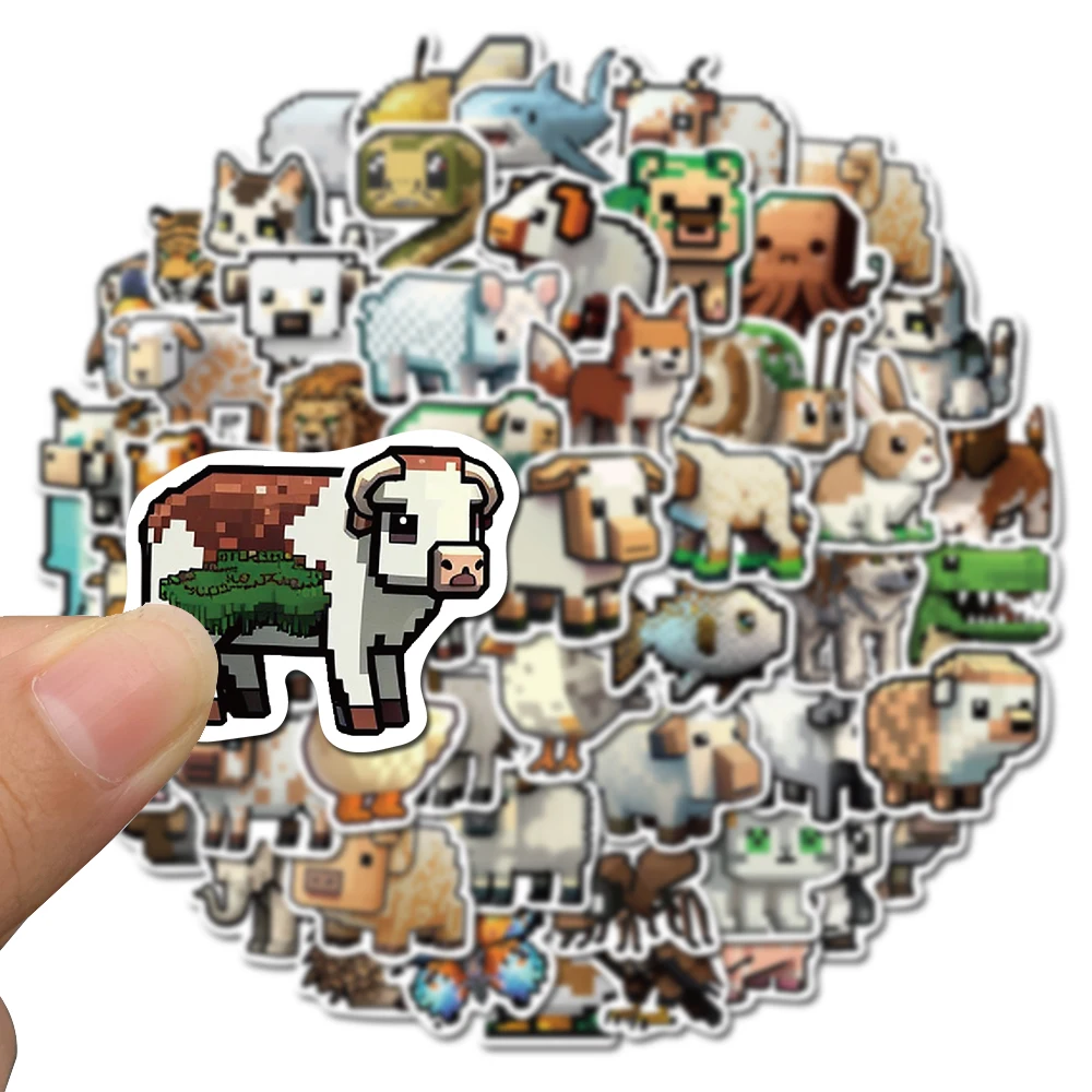10/50Pcs Cool Stickers for Teens Animals Pixel Stickers for Laptop ...