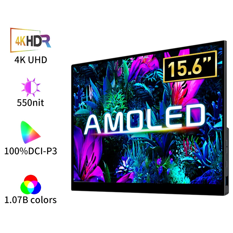 15.6/13 Polegada oled 4k uhd touchscreen monitor portátil com tipo c ...