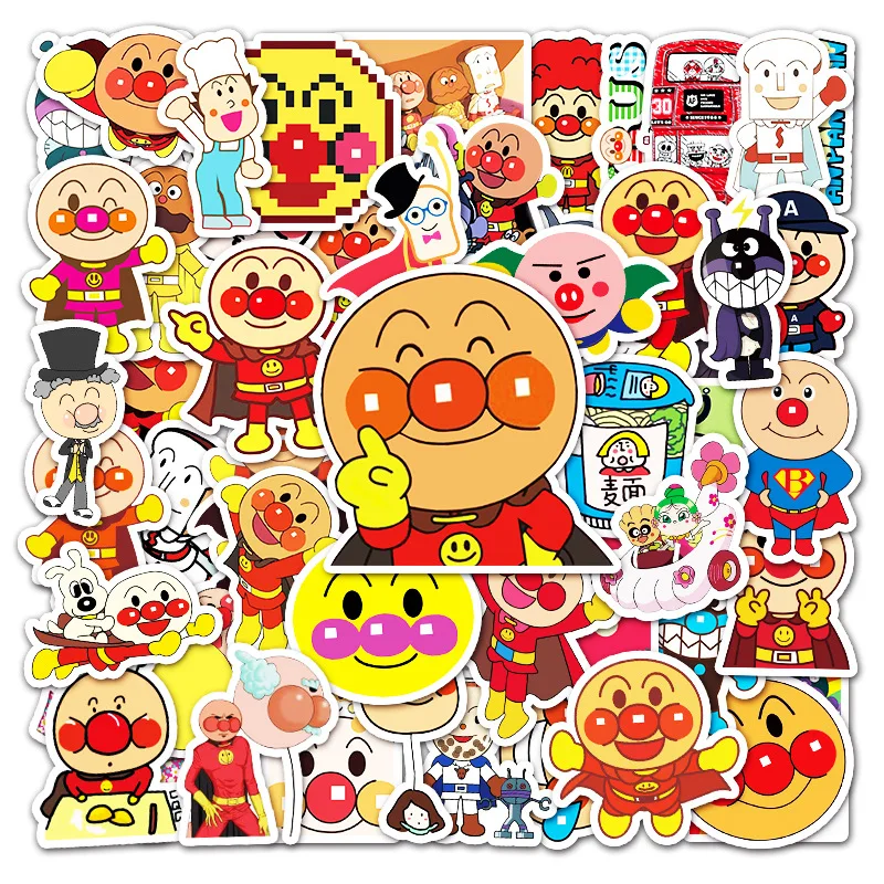50Pcs-Cartoon-Super-Anpanman-Stickers-For-Suitcase-Skateboard-Laptop ...