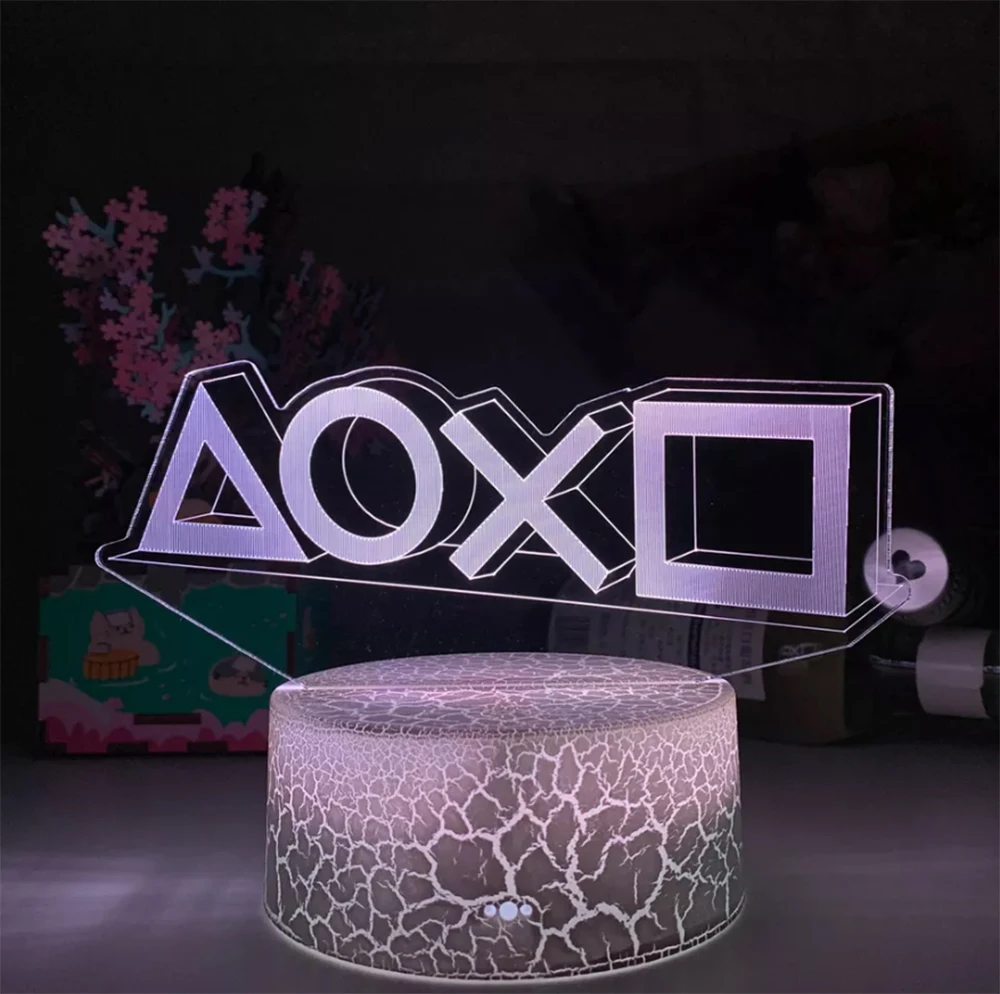 For Playstation Logo LED Game Icon Light 3D Illusion Night Lamp Cool ...