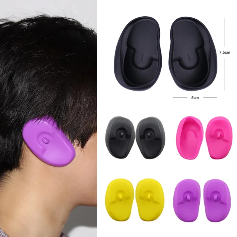 2pcs Silicone Ear Cover Hair Coloring Dyeing Protector Ear Waterproof ...