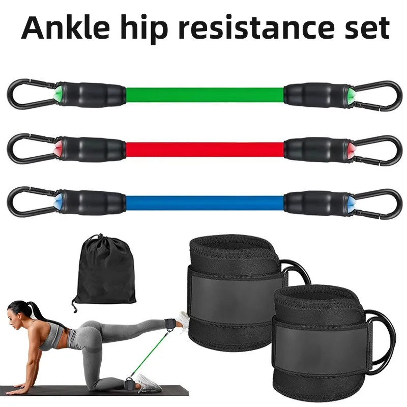 Booty-Leg-Resistance-Bands-With-Ankle-Cuffs-Hip-Fitness-Training-Pull ...