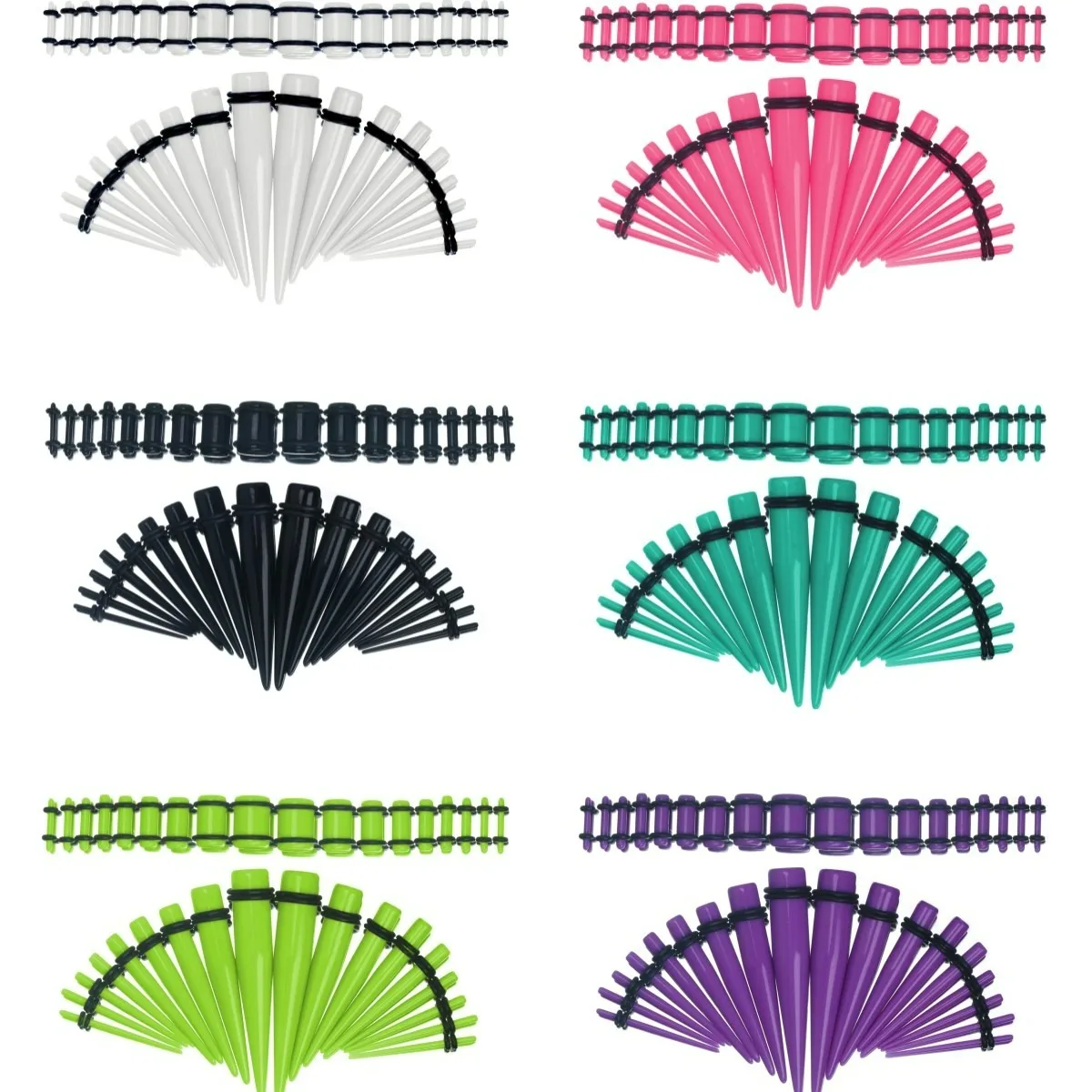 36PCS-Ear-Stretching-Kit-1-6-10mm14G-Acrylic-Plugs-Gauges-Tapers ...
