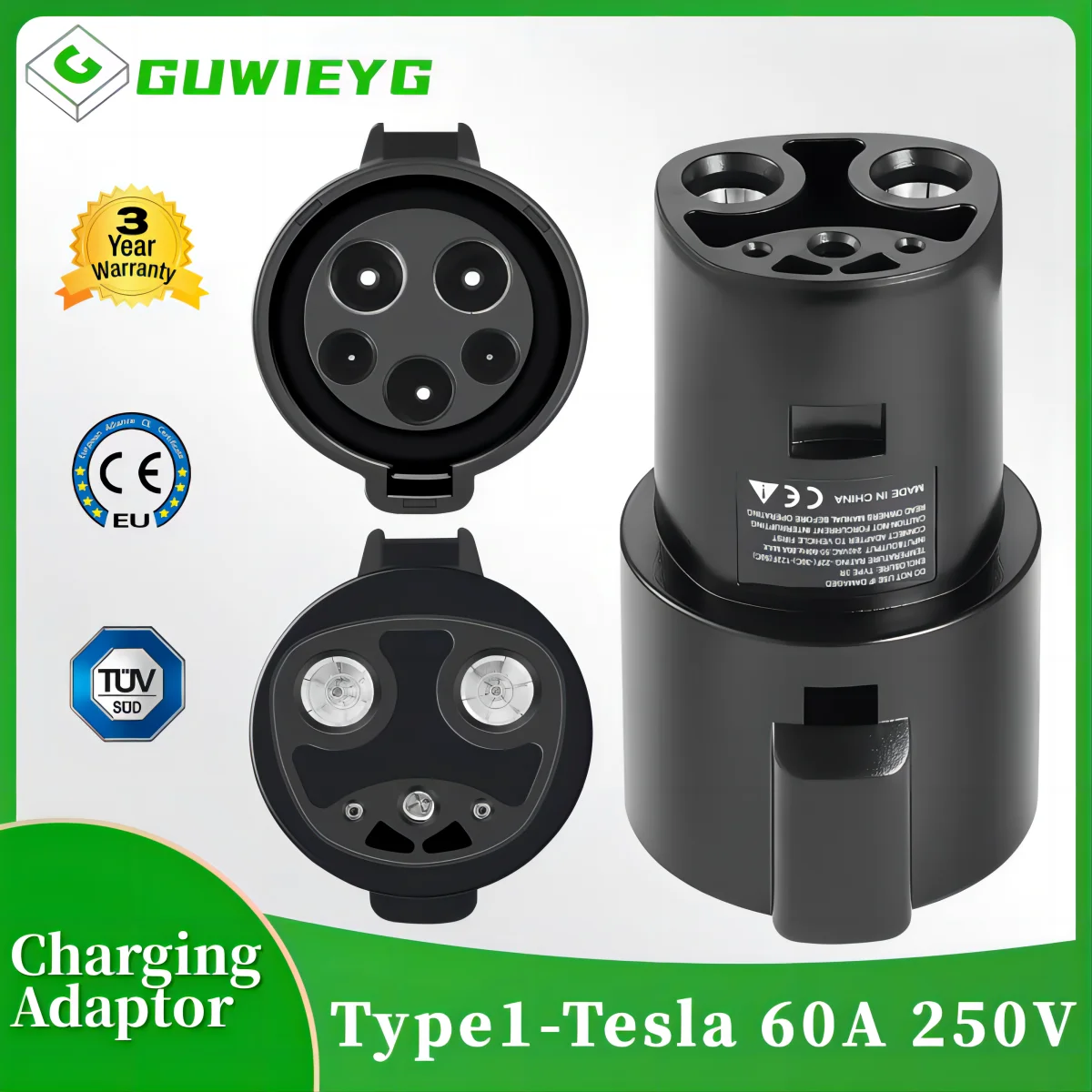New-Adapter-Sae-J1772-Type-1-To-Tesla-Connector-Model-S-X-3-Y-EV ...