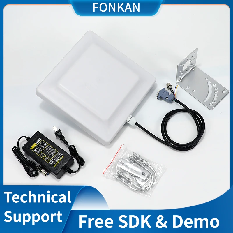 UHF-RFID-reader-RS232-USB-6M-Mid-range-Integrated-7dBi-Antenna-uhf-Access-Control-Industrial ...