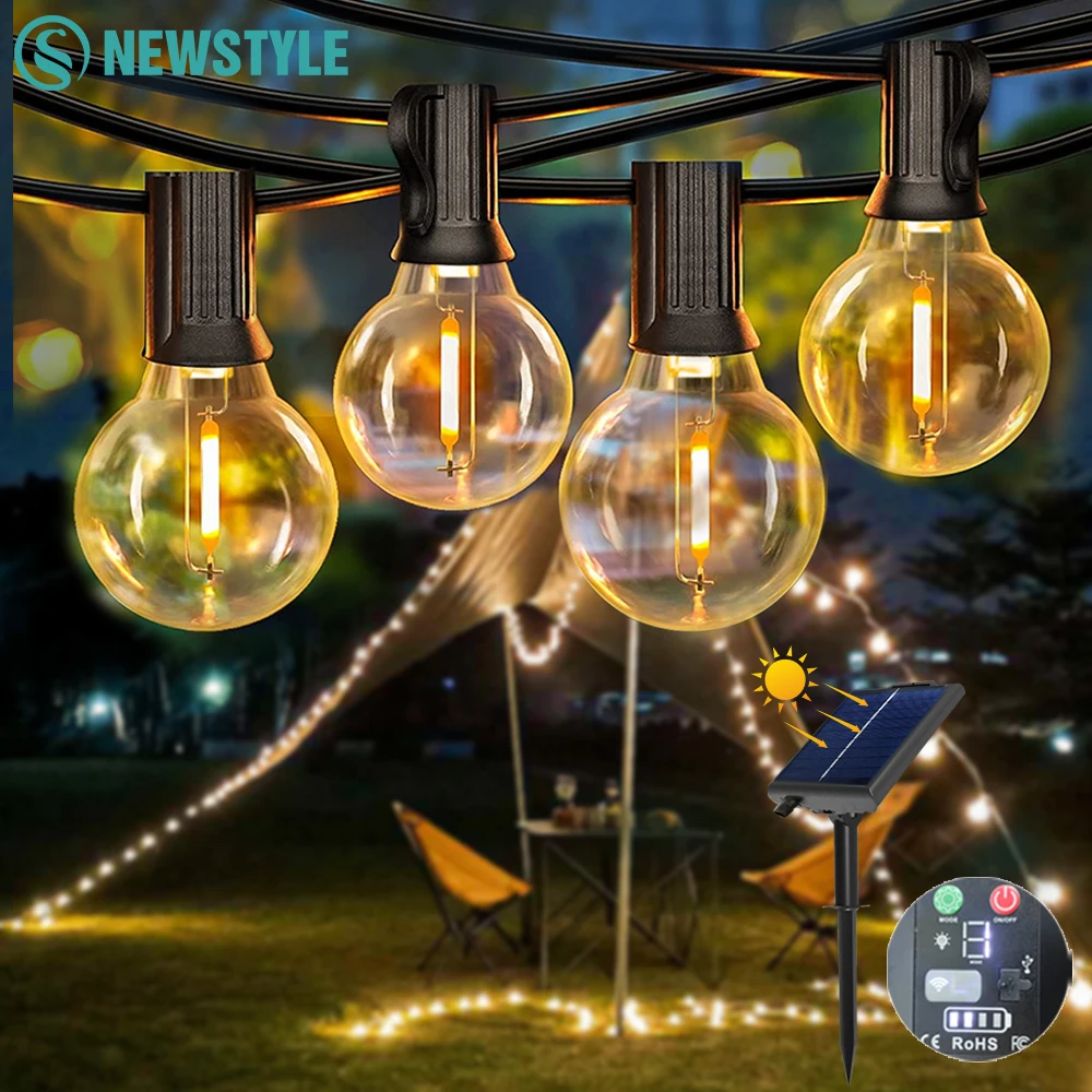 G40-Solar-String-Lights-Outdoor-Solar-Globe-String-Bulb-Patio-Hanging ...