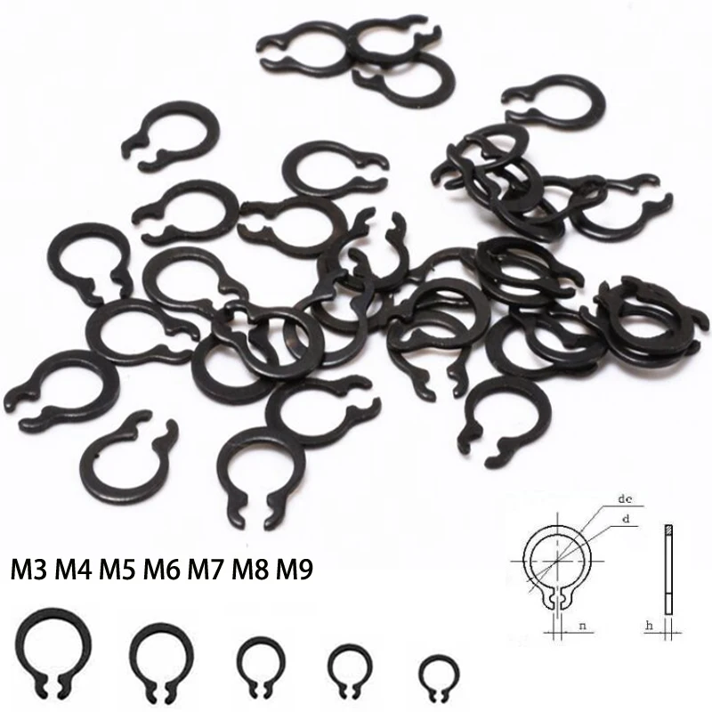 25pcs-M3-M9-Circlip-Set-External-Retaining-E-type-clip-Lock-Snap ...