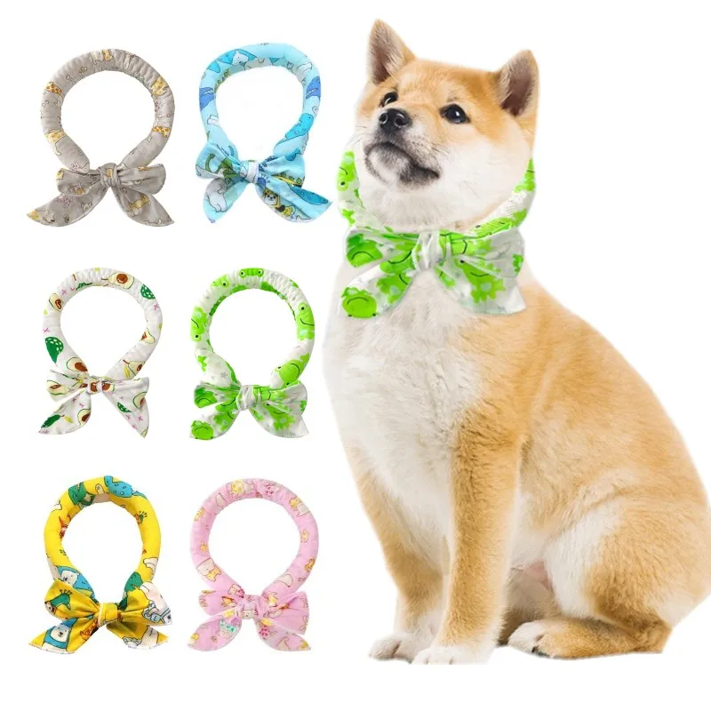 Cute Print Dog Cooling Collar Summer Pet Dog Ice Scarf Pet Cool Bandana ...