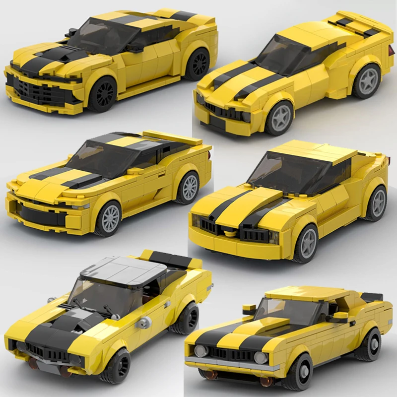 MOC-Yellow-Bumblebeeds-Set-Z28-1969-C8R-Sports-Car-Building-Blocks ...