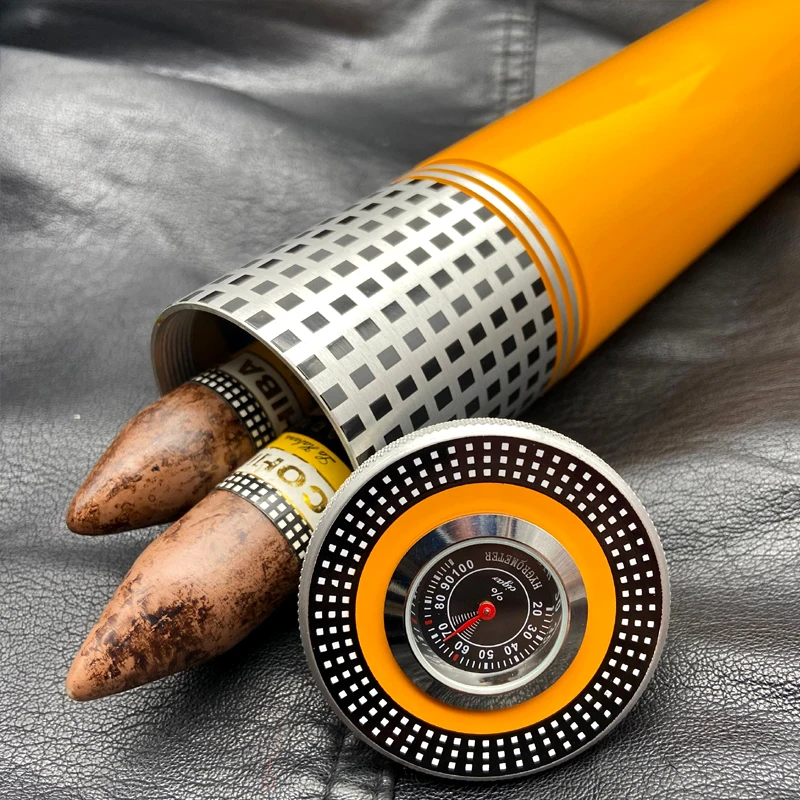 Outdoor-Cigar-Humidor-Tube-Box-Portable-Metal-3-Tube-Travel-Cigar-Case ...