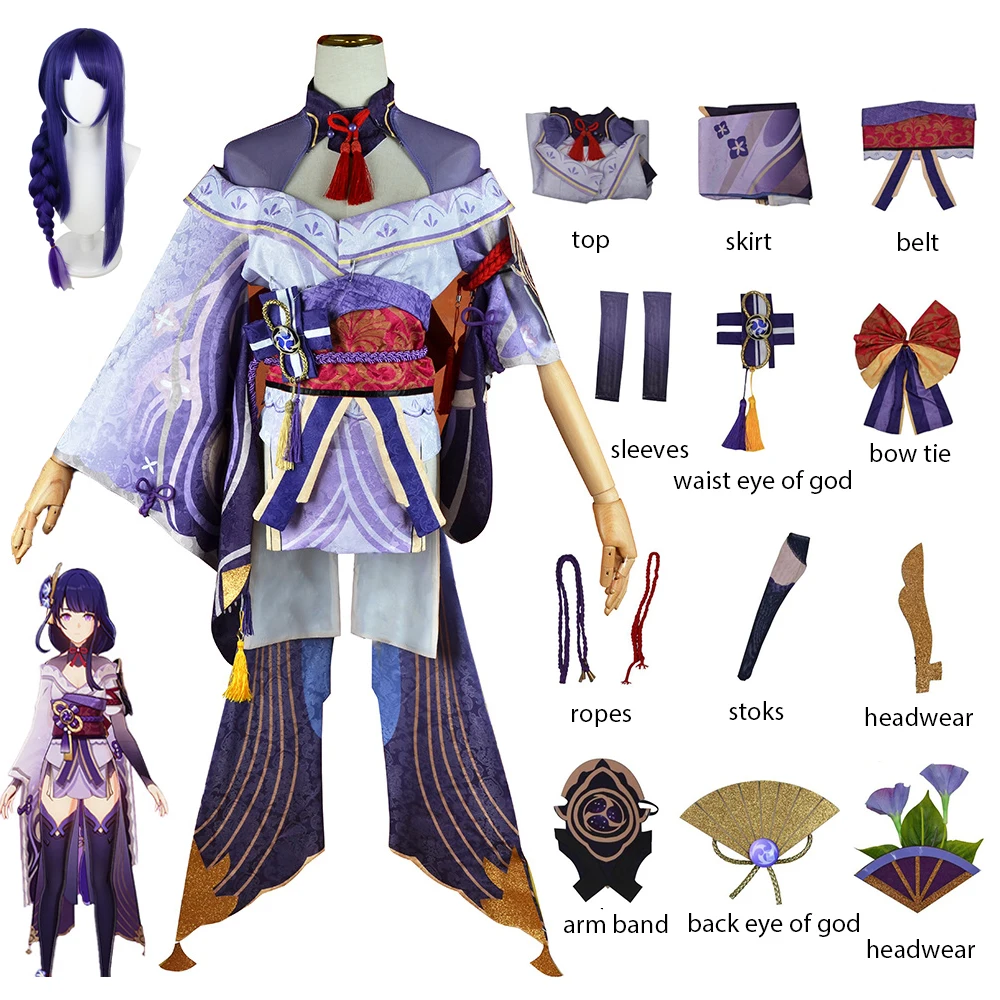 Disfraz-de-Genshin-Impact-para-mujer-traje-de-Cosplay-de-Raiden-Shogun ...