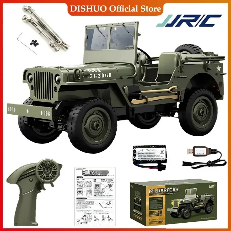 JJRC-C8815-RC-Car-1-10-Military-Truck-Willys-Jeep-2-4G-4WD-Remote ...