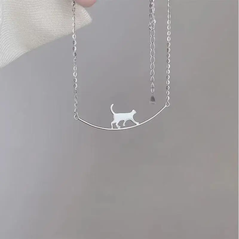 Fashion-Necklace-Jewelry-Cute-Collarbone-Chain-Kitten-Necklace ...