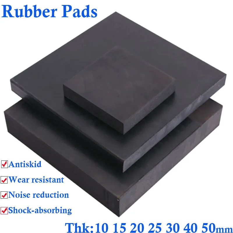 Black-Industry-Rubber-Block-Elastic-Anti-Slip-Damping-Gasket-Shockproof ...