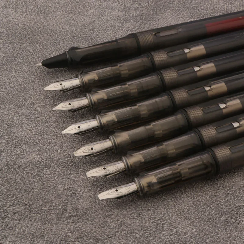 Pluma-estilogr-fica-paralela-transparente-Arte-Negro-flor-punta-de-pico ...