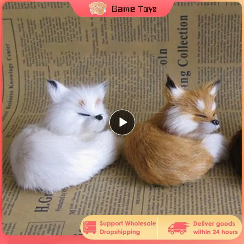 New-Simulation-Brown-Fox-Plush-Toys-Gift-For-Kid-Furs-Squatting-Fox ...