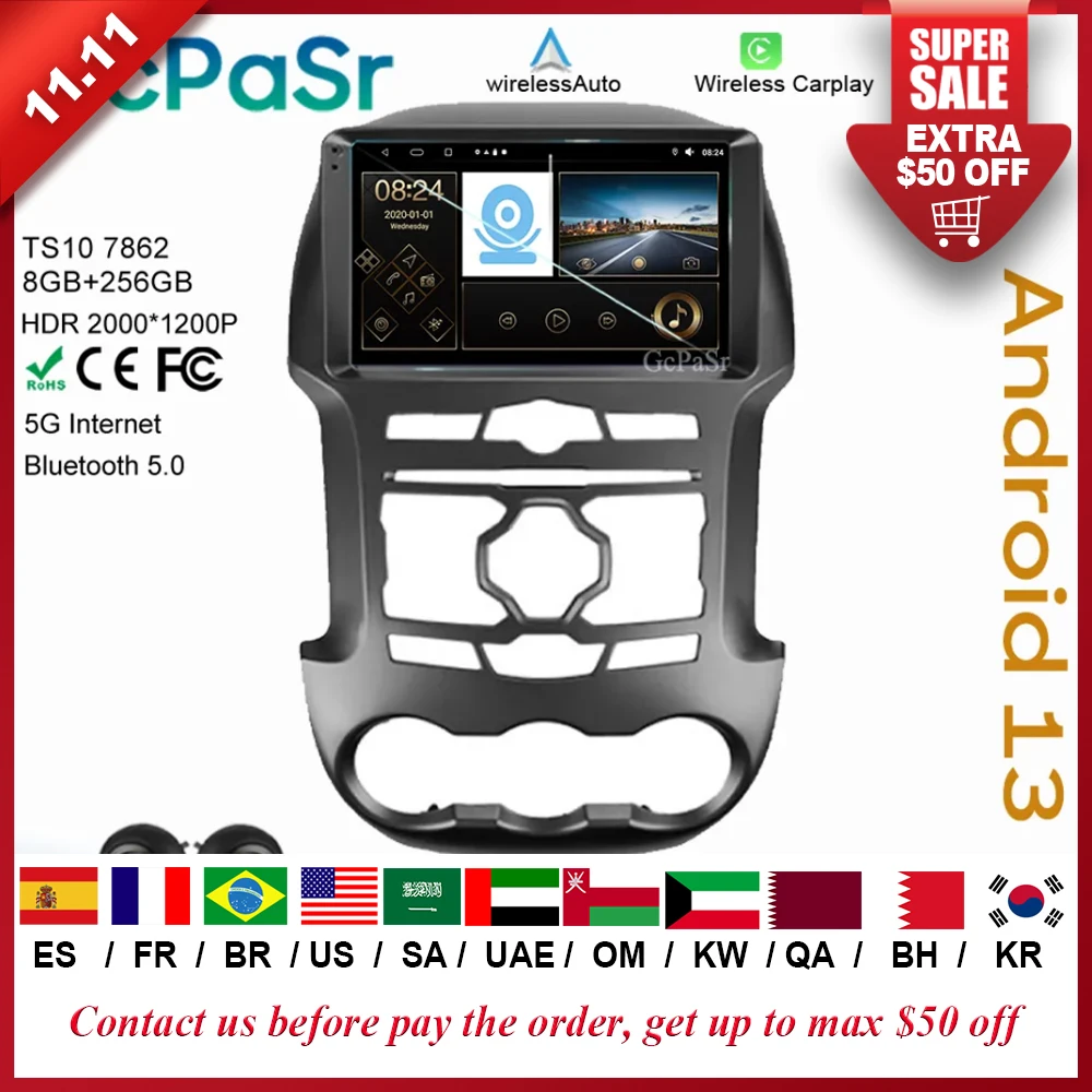 Auto-Screen-Android-For-Ford-Ranger-3-2011-2015-Multimedia-7862-Dash ...