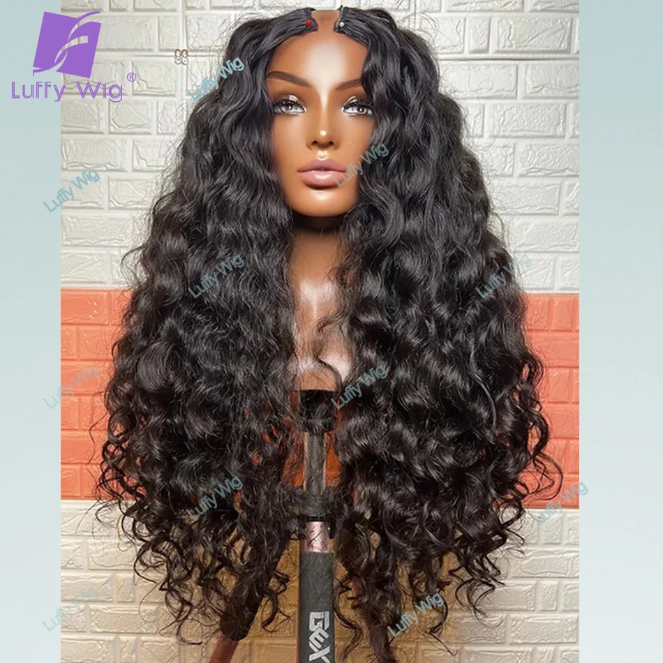 Long-Wavy-V-Part-Wig-Human-Hair-Brazilian-Remy-Hair-VPart-Wigs-No-Leave ...