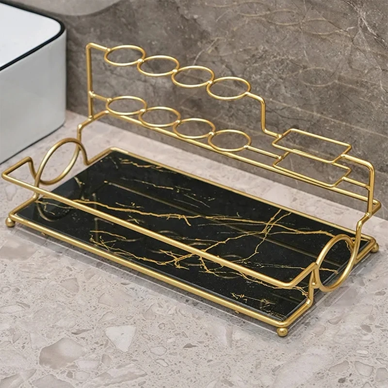 Simple-Iron-Toothbrush-Cup-Shelf-Iron-Storage-Tray-Toilet-Bathroom-Free ...