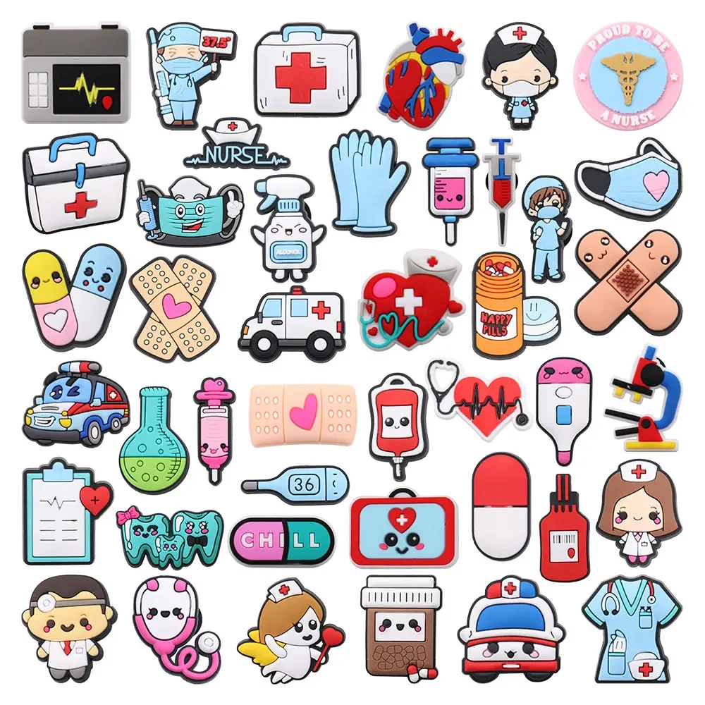 50Pcs-Cartoon-Doctor-Nurse-Ambulance-Sandals-Shoes-Charms-Accessories ...
