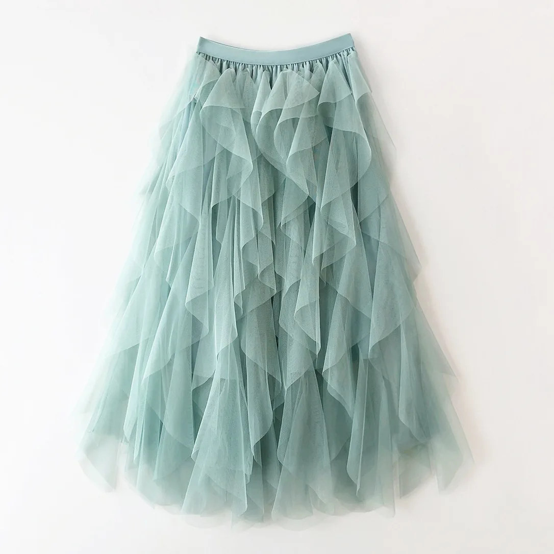 TIGENA-Maxi-Tutu-Tulle-Skirt-Women-New-Korean-Fashion-Design-Tiered-A ...