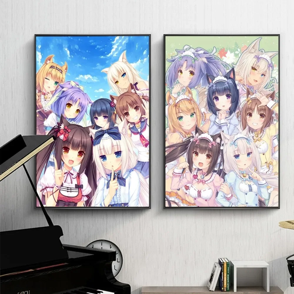 Nekopara-Japanese-Anime-Poster-Self-adhesive-Art-Poster-Retro-Kraft ...