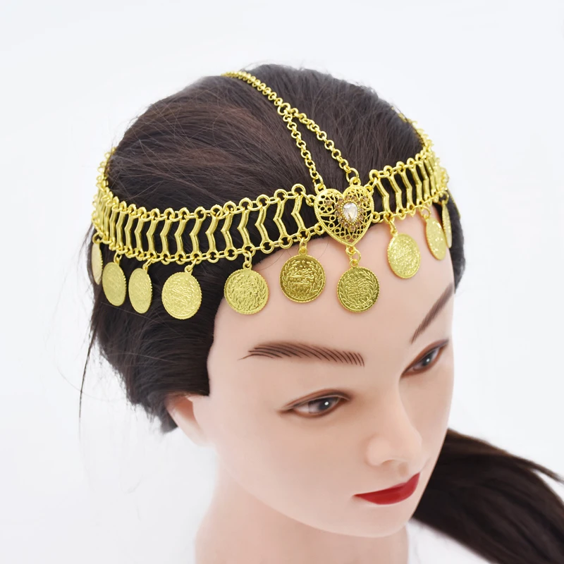 Carved-Heart-Women-Head-Chains-Coins-Tassels-Pendants-Rhinestones ...