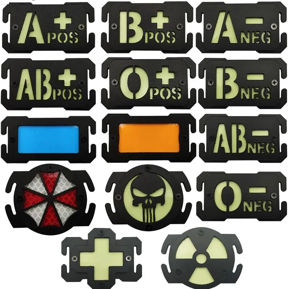 Glow-in-Dark-ABS-Blood-Type-Molle-Tactical-Patch-Luminous-Reflective ...