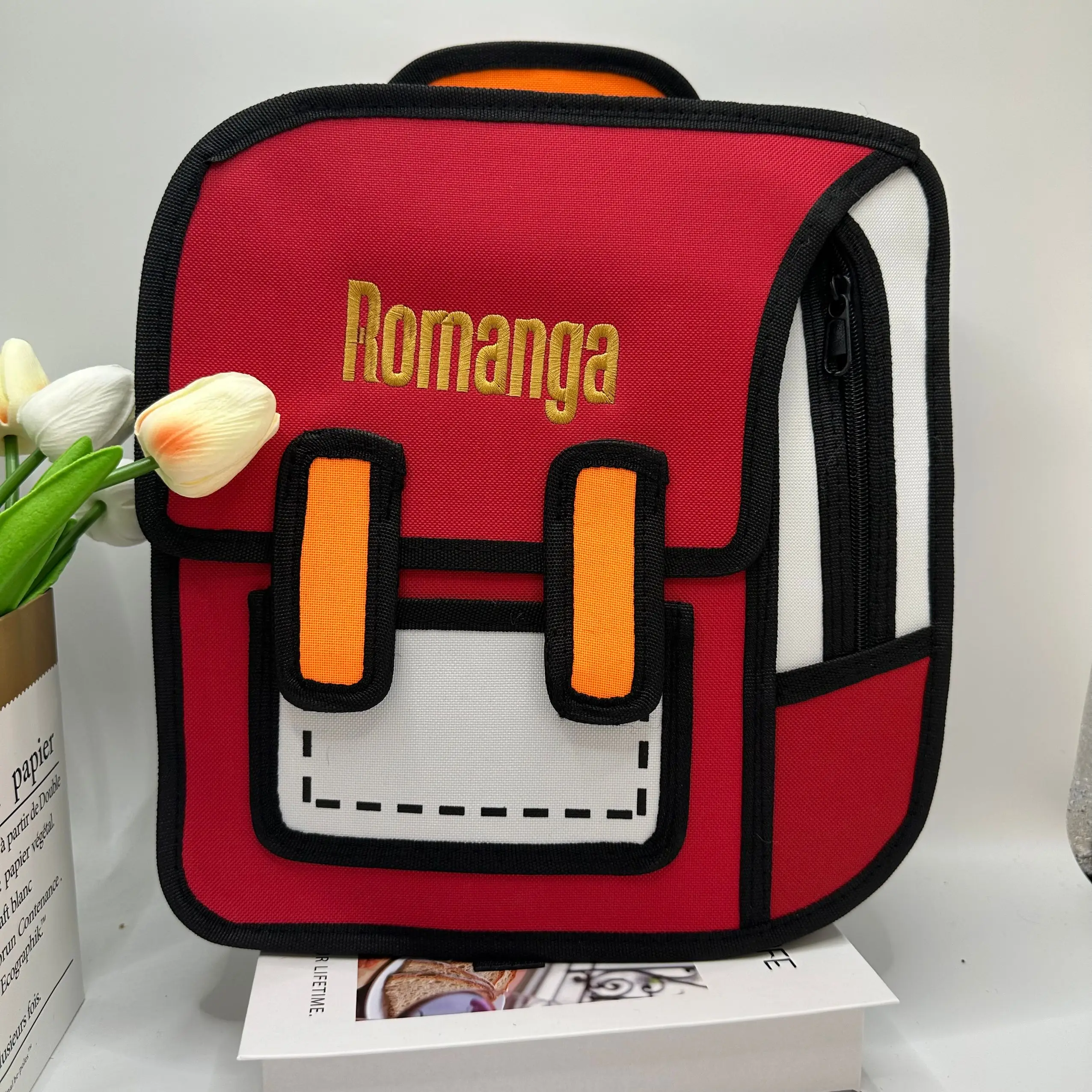 Personalized-Embroidered-Name-Student-Backpack-Student-Campus-Cartoon ...