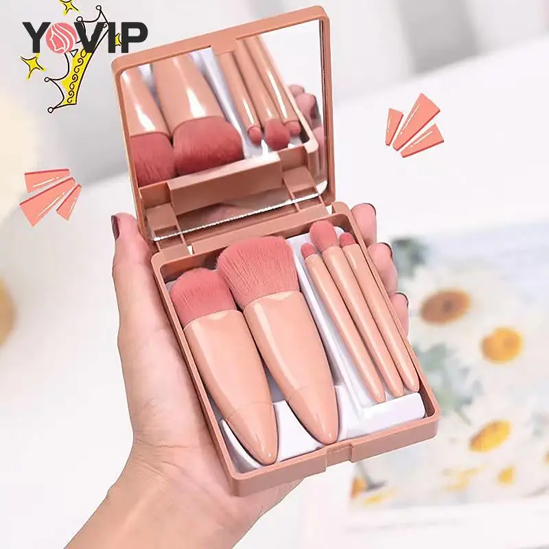 Juego-de-Mini-brochas-de-maquillaje-5-piezas-con-espejo-suave-y ...