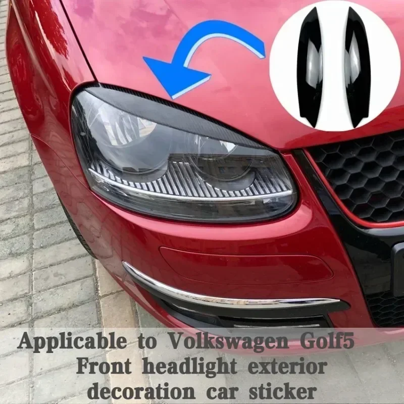 Car Headlights Eyebrow Eyelids Cover Carbon Fiber Sticker Decorative ...