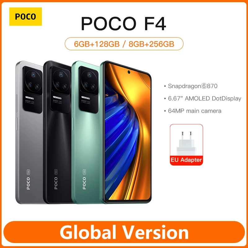 Versão Global Poco F4 5g Celular 6gb 128gb/8gb 256gb Snapdragon 870 Nfc ...