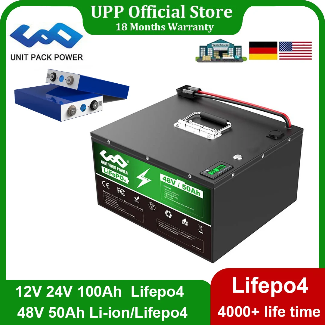 LifePo4-Battery-48V-50Ah-12V-24V-100Ah-Lithium-Iron-Pack-with-BMS-for-0 ...