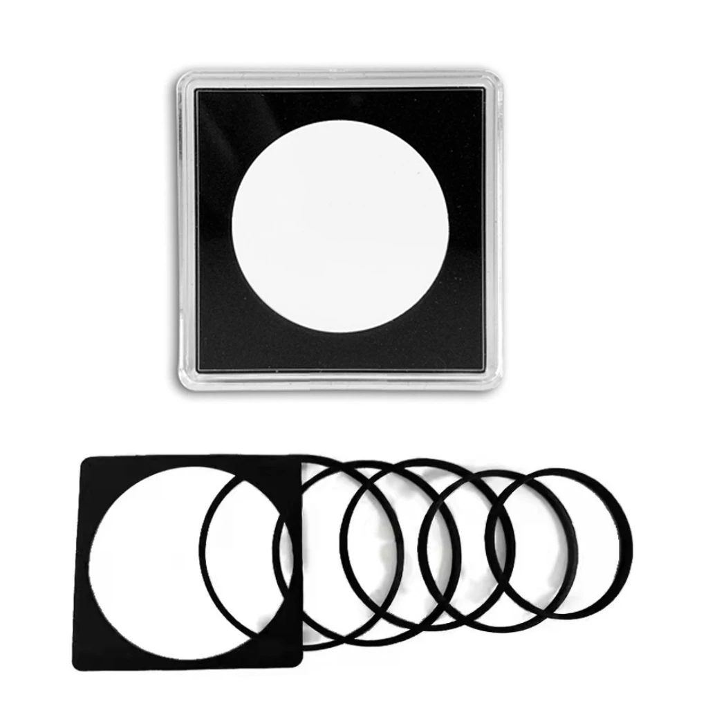 Clear-Square-Acrylic-Coin-Holder-Case-with-Adjustable-Black-Gaskets ...