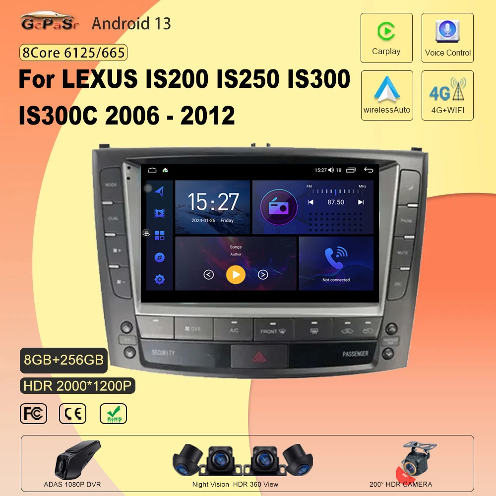 Android-13-Car-android-For-LEXUS-IS200-IS250-IS300-IS300C-2006-2012 ...