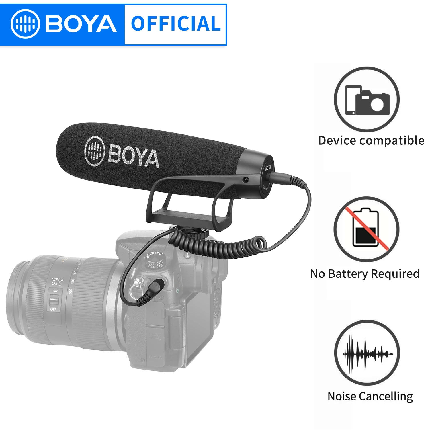 Boya BY BM2021 hypercardioid shotgun microfone para ios android smartphone tablet câmera dslr ...