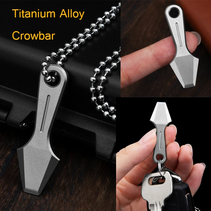 TC4-Titanium-Alloy-Pry-Bar-Mini-Crowbar-EDC-Multifunctional-Pocket-Tool ...