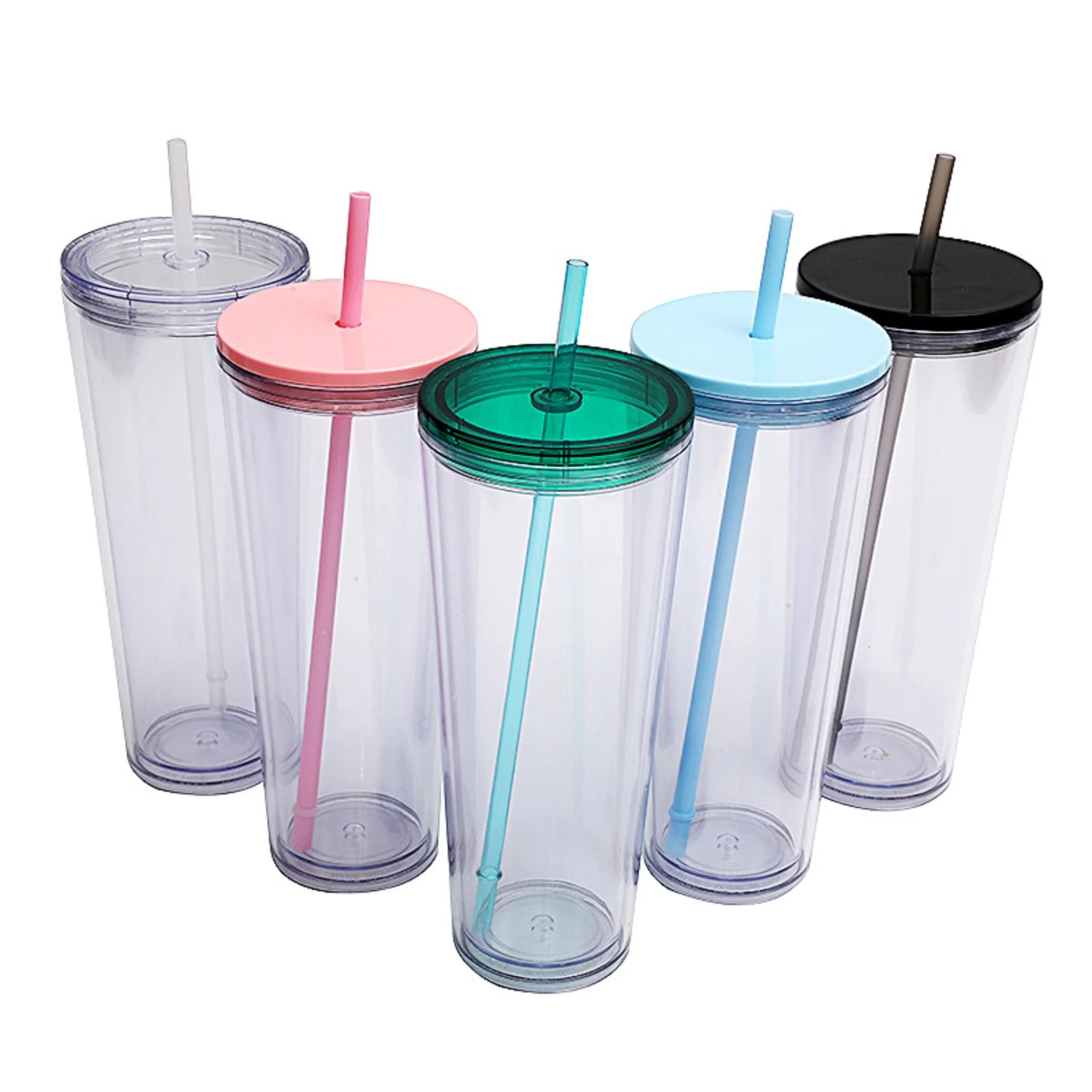 750ML-European-N-Fashion-Double-Plastic-Cup-Large-Capacity-Straw-Cup ...