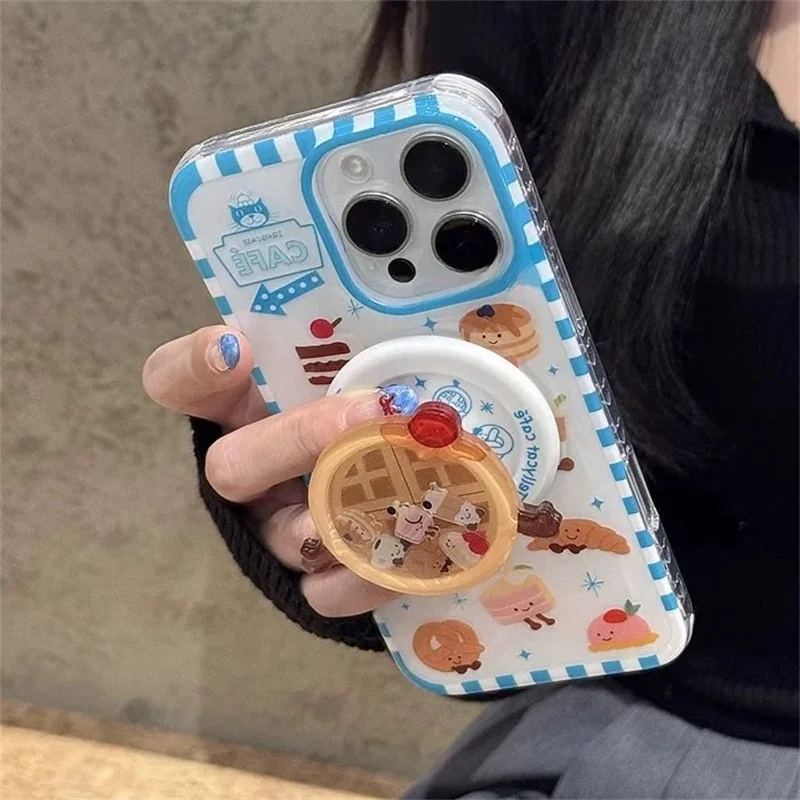 Cute Cartoon Cherry Cake Bread Magsafe Wireless Charge Case For iPhone ...