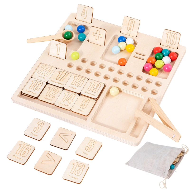 Children Montessori Parish Math Toys Clip Bead Number Counting ...