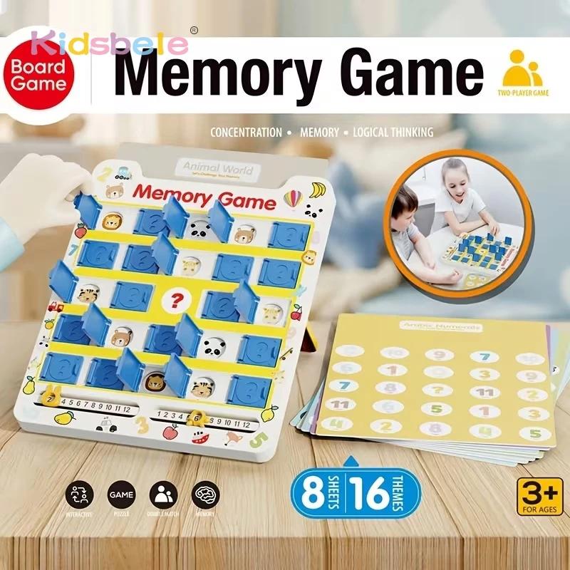 Kids Memory Matching Board Game, Flip Card Memory Game for Preschool ...